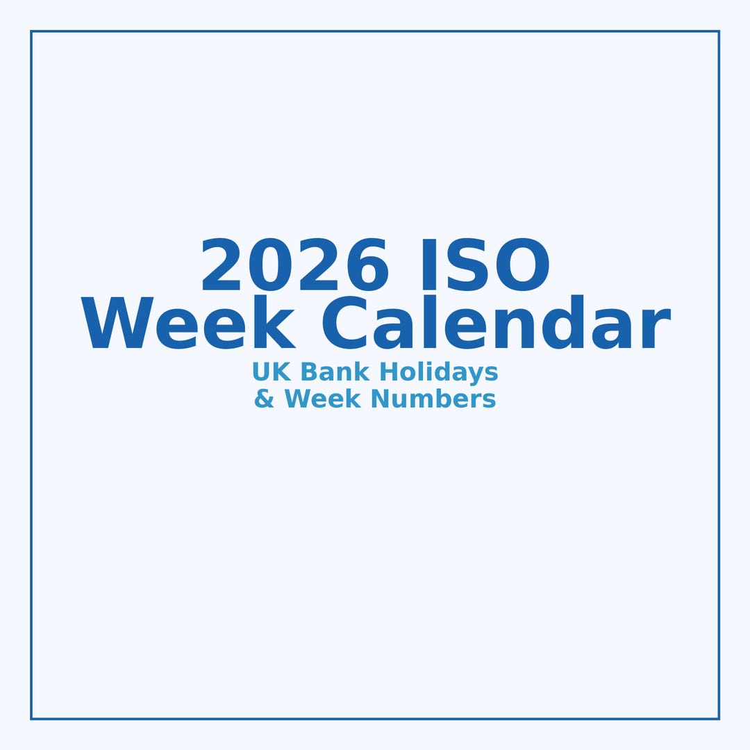 Calendário ISO 2026 com Números das Semanas, Planejador Imprimível de ...