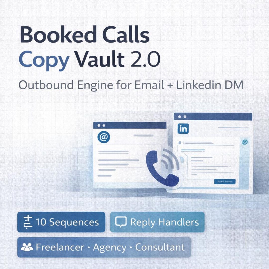 Booked Calls Copy Vault 2.0 Outbound Engine for Email + Linkedin DM ...