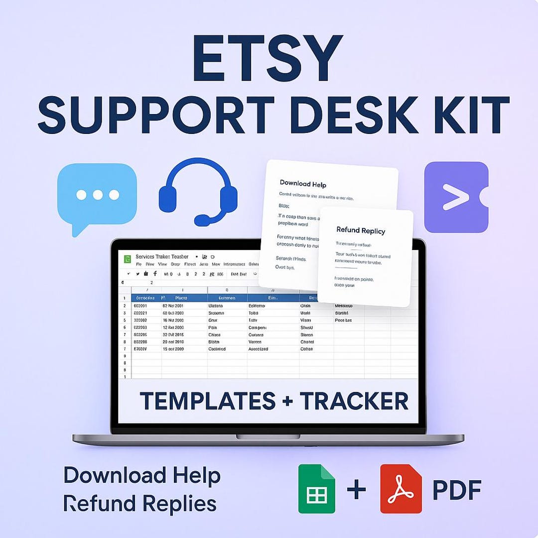 Etsy Support Desk Kit | Message Templates + Tracker (digital Download ...