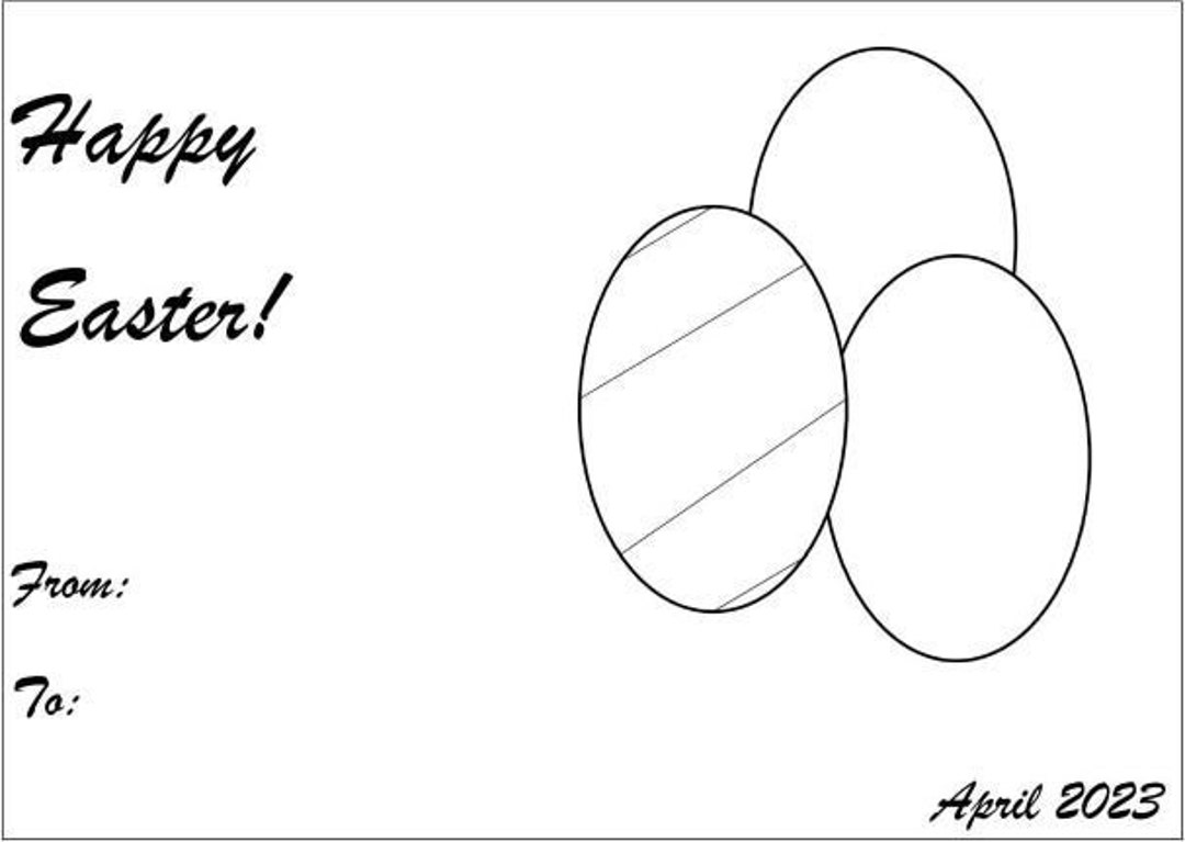 PDF Printable Landscape Easter Eggs Card Template - Etsy