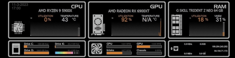 SENSORPANEL TEMPLATE AIDA64 1920x480 - Etsy