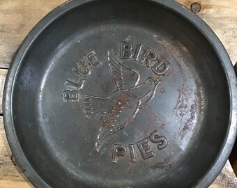 Vintage Blue Bird Pies Tin, Baking Pan, Pie Dish, Food Photography ...