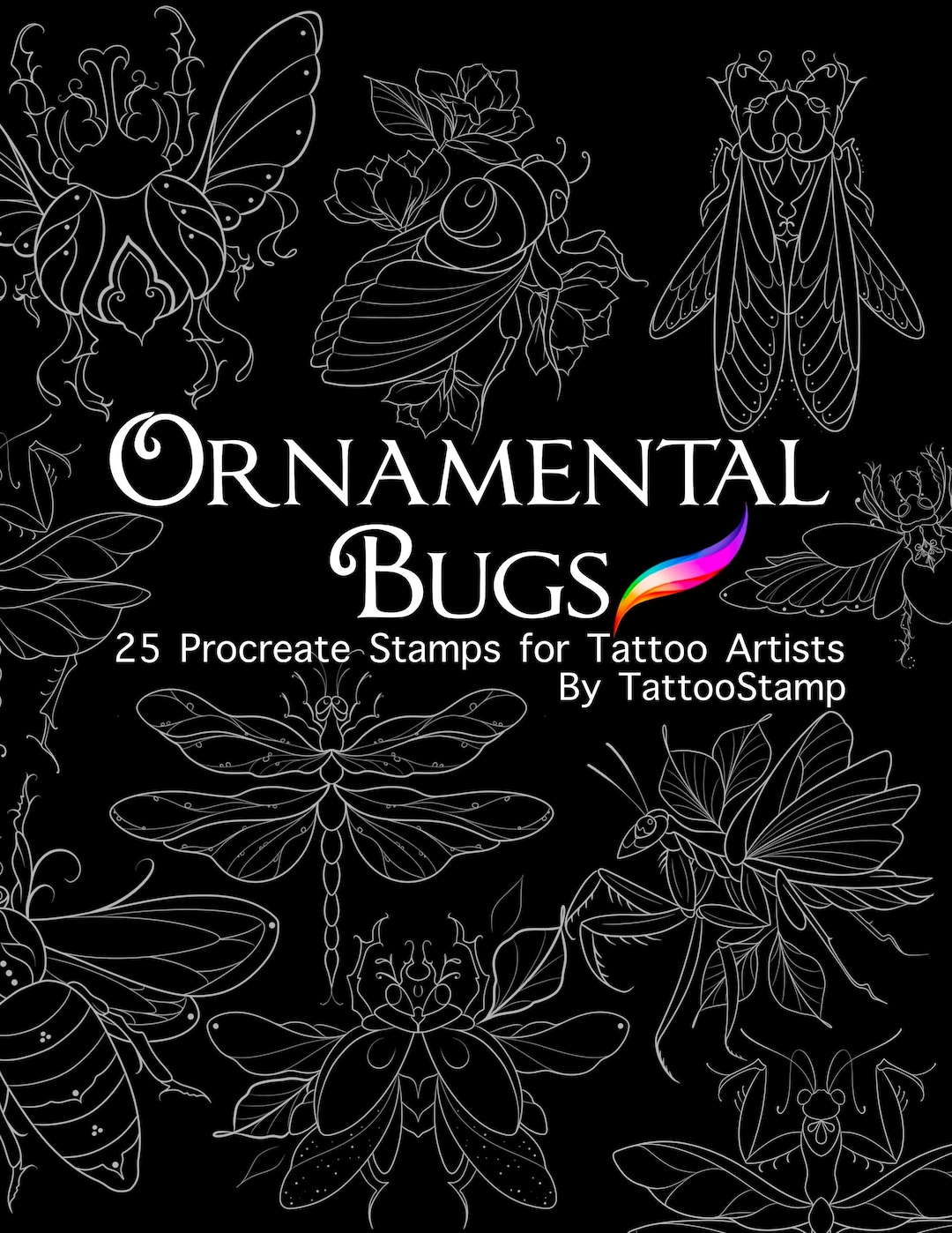 Ornamental Bug Procreate Tattoo Brush Stamp Set || Neo Trad Flash ...