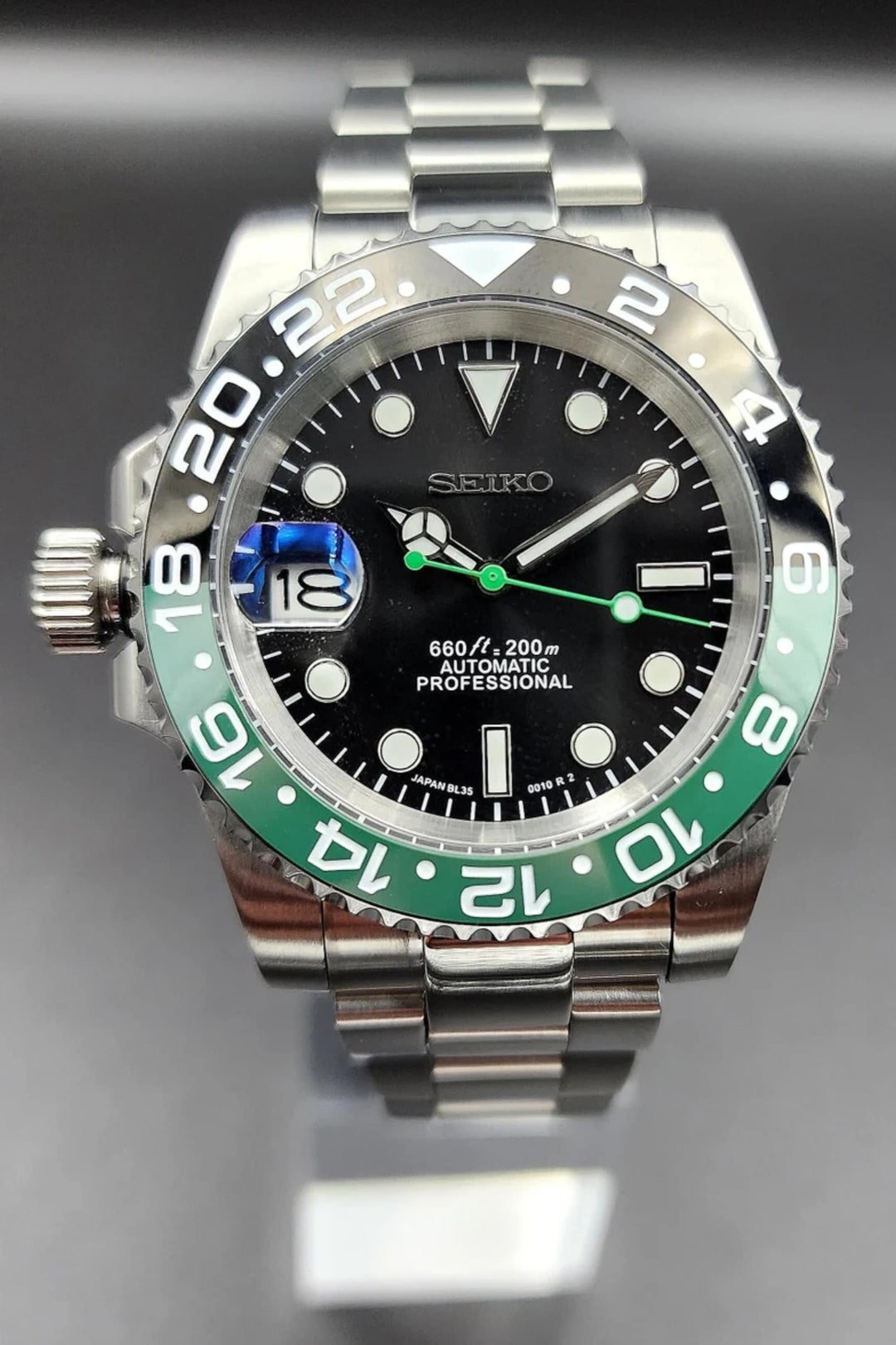 Seiko Mod Sprite Leftr Hand Watch Seiko Submariner Automatic - Etsy