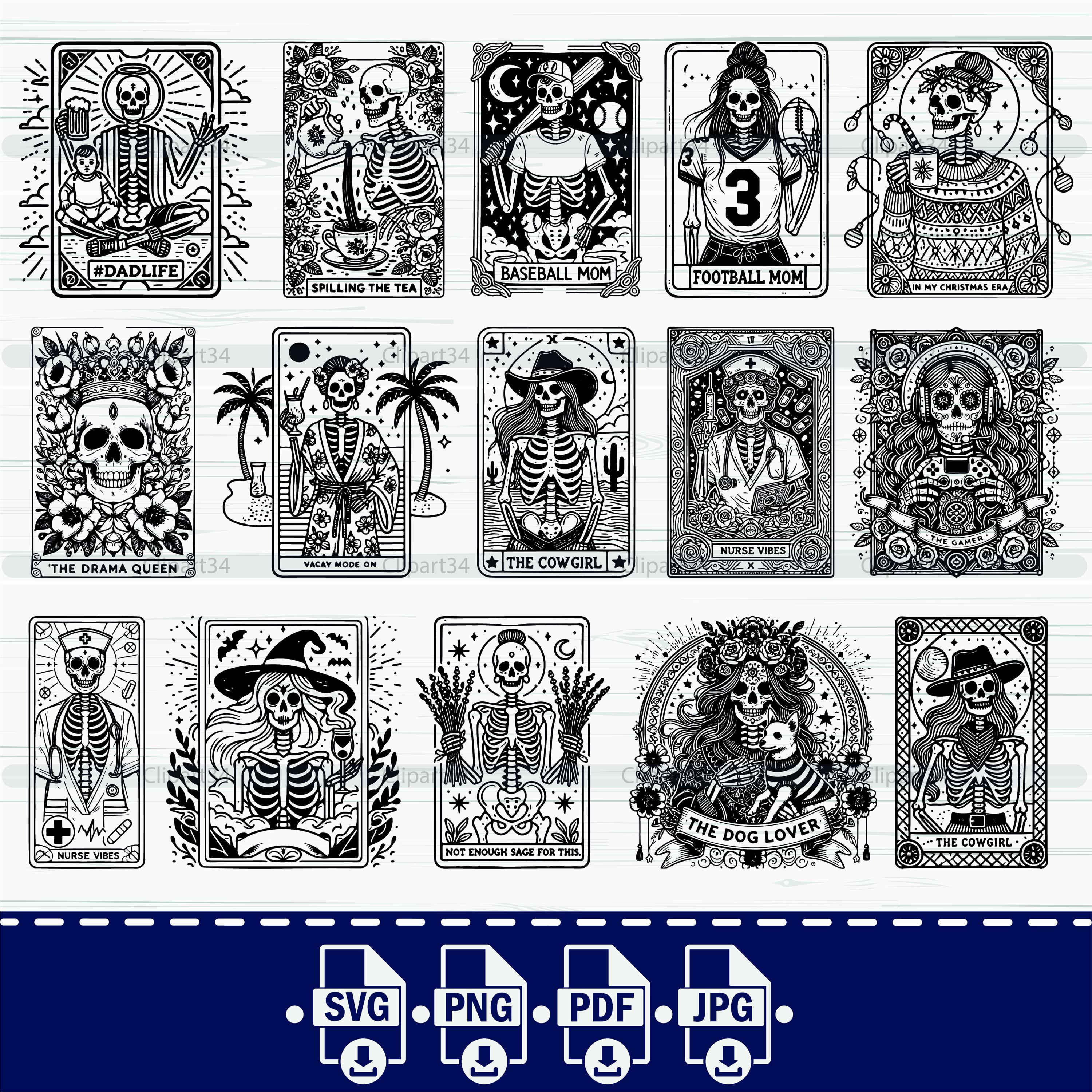 Tarot Card SVG PNG Bundle T-shirt Png, Funny Tarot Card Svg, Tarot ...