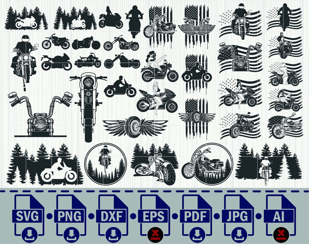 Motorcycle SVG Bundle,2, Motor Bike Svg, US Motorcycle SVG, Motorcycle ...