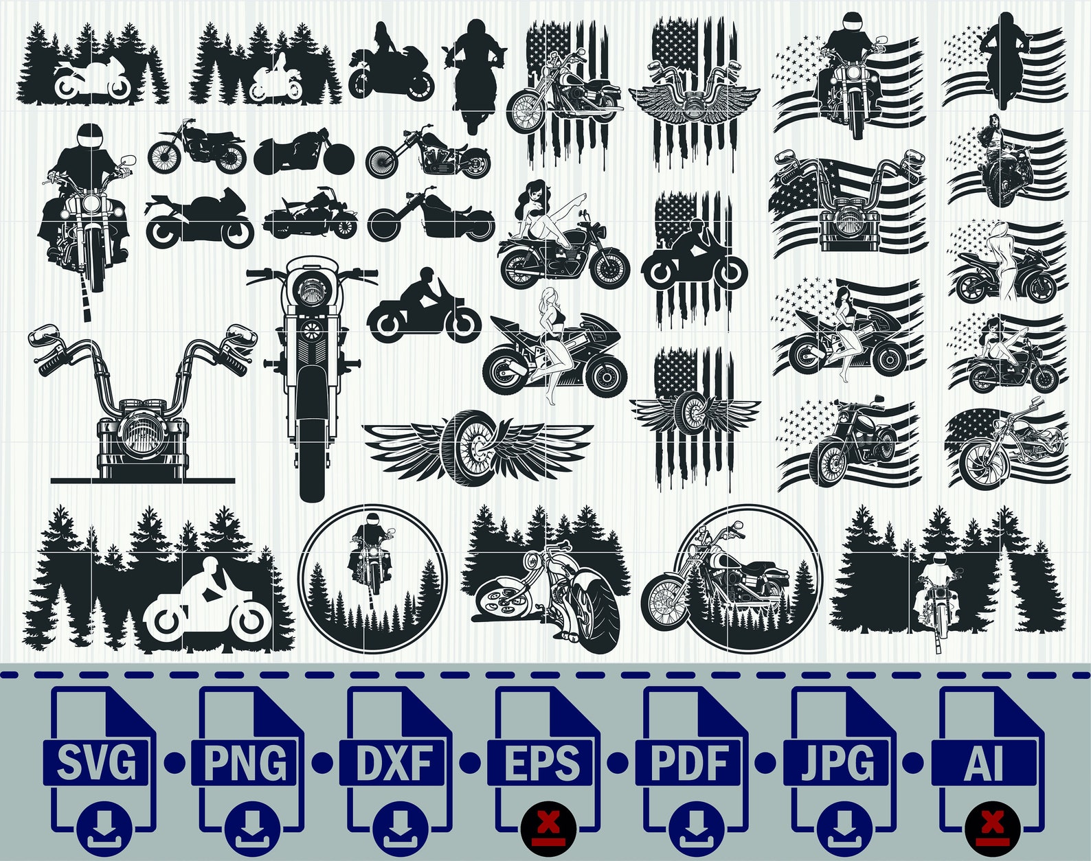 Motorcycle SVG Bundle,2, Motor Bike Svg, US Motorcycle SVG, Motorcycle ...