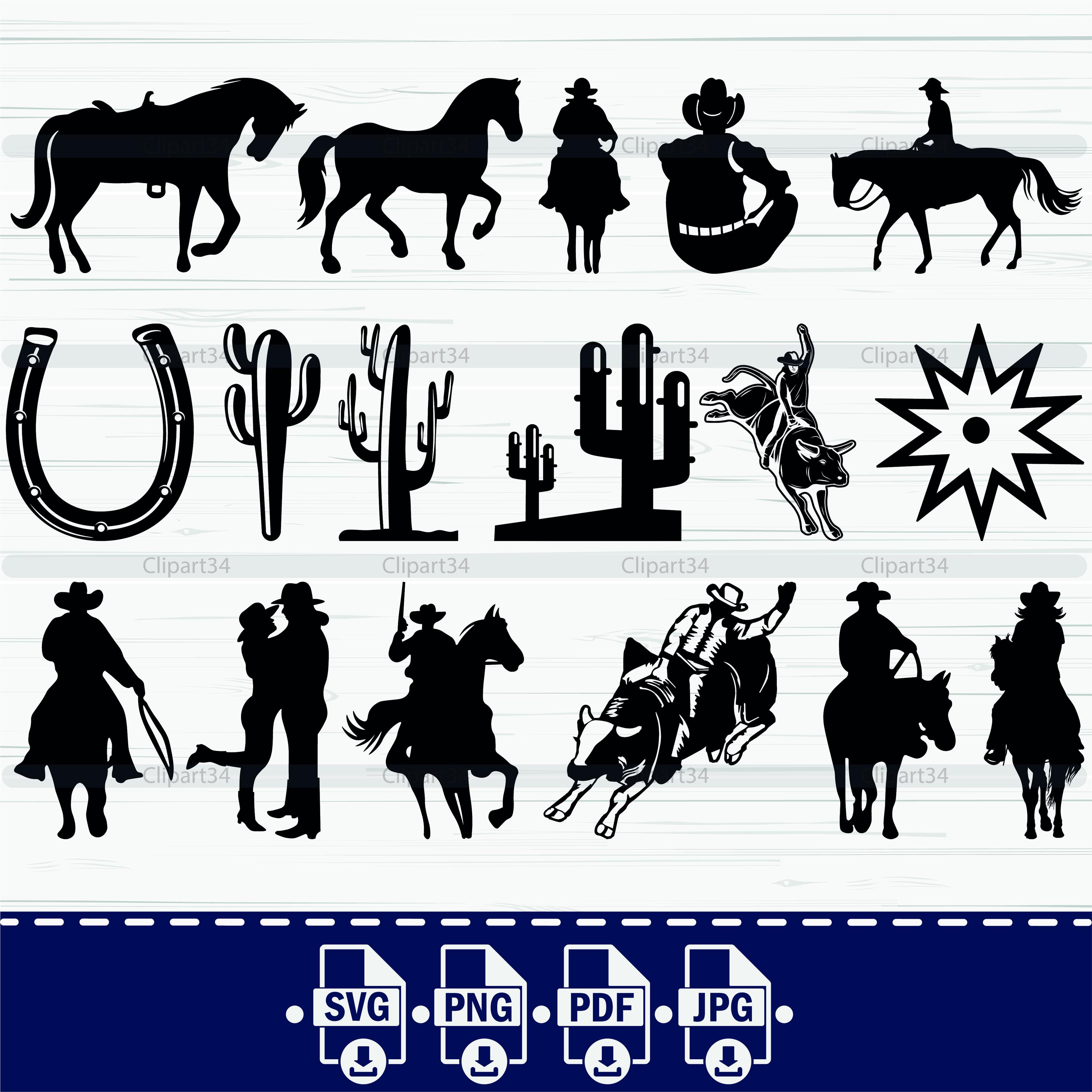 Cowboy Boots & Hat SVG: Western Clipart, Cut File (digital Download) - Etsy