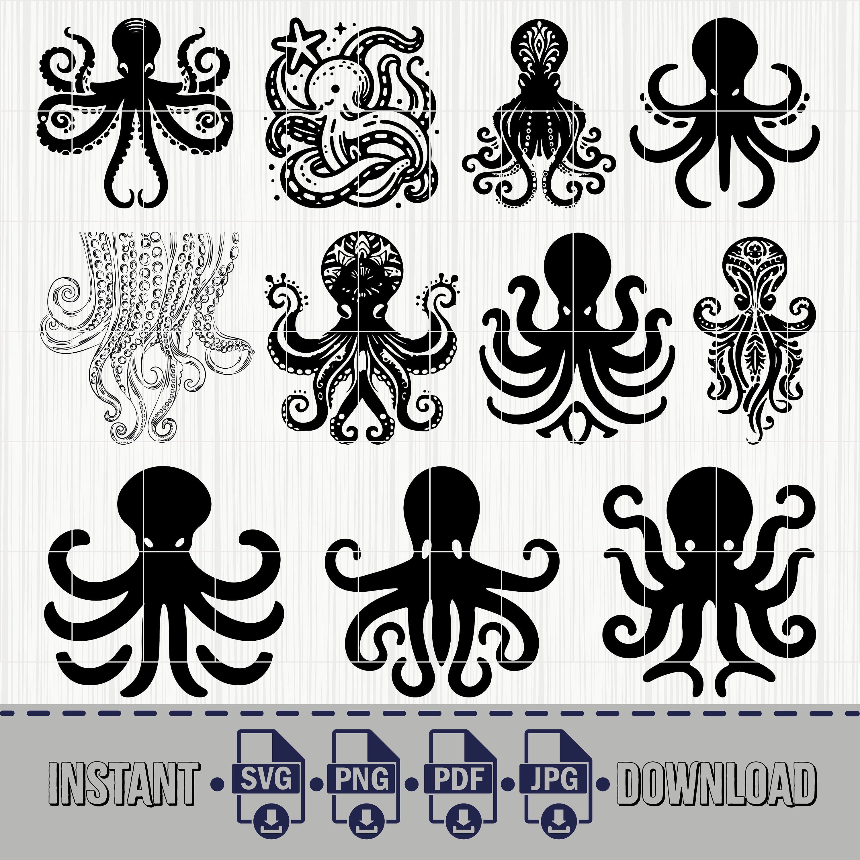 OCTOPUS SVG Bundle, Octopus Svg, Kraken Svg, Sea Monster Svg, Octopus ...
