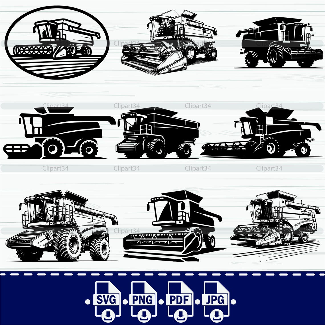 Combine Harvester Svg, Harvester Svg, Combine Svg, Heavy Equipment Svg ...