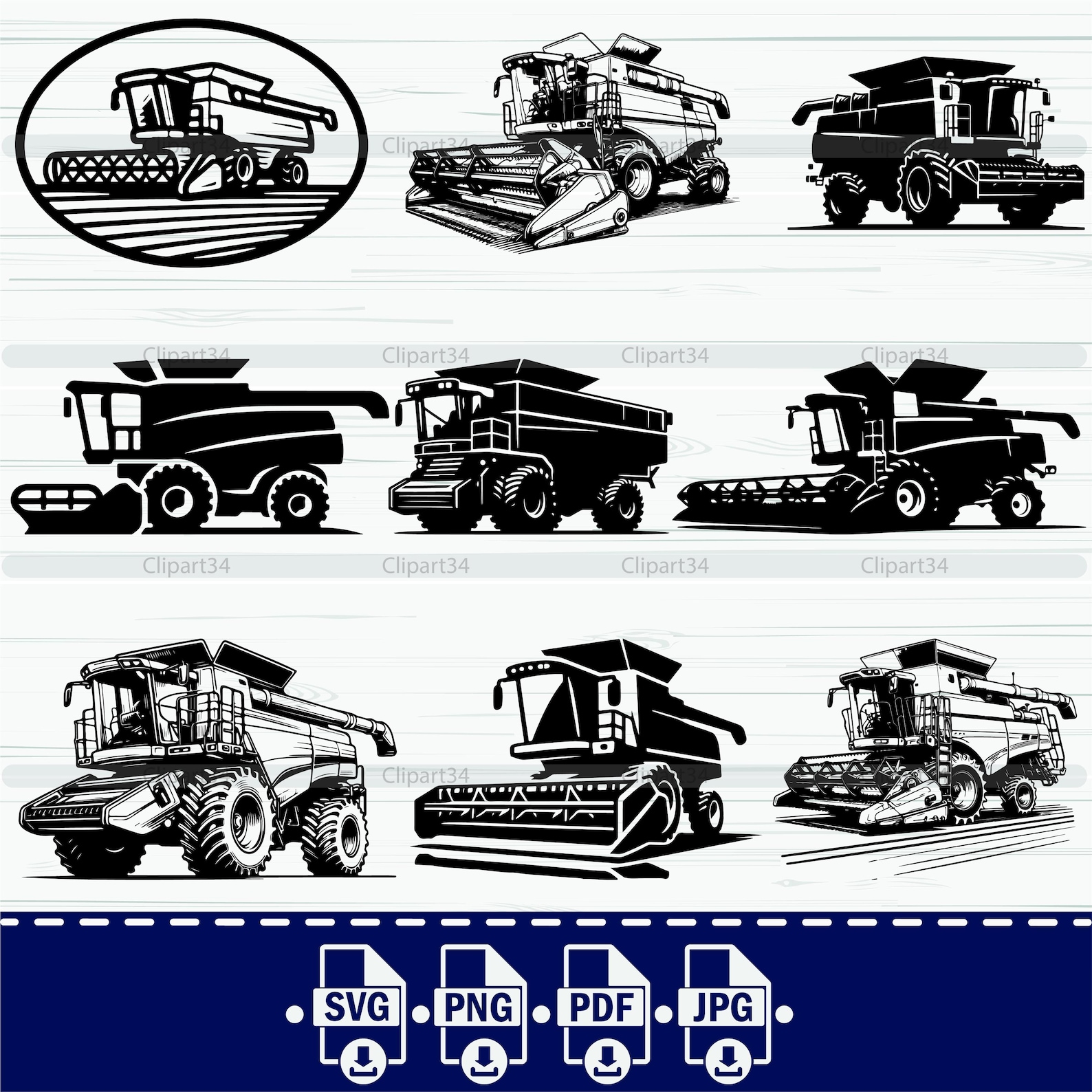 Combine Harvester Svg, Harvester Svg, Combine Svg, Heavy Equipment Svg ...
