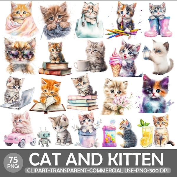 Kitten Clipart - Etsy