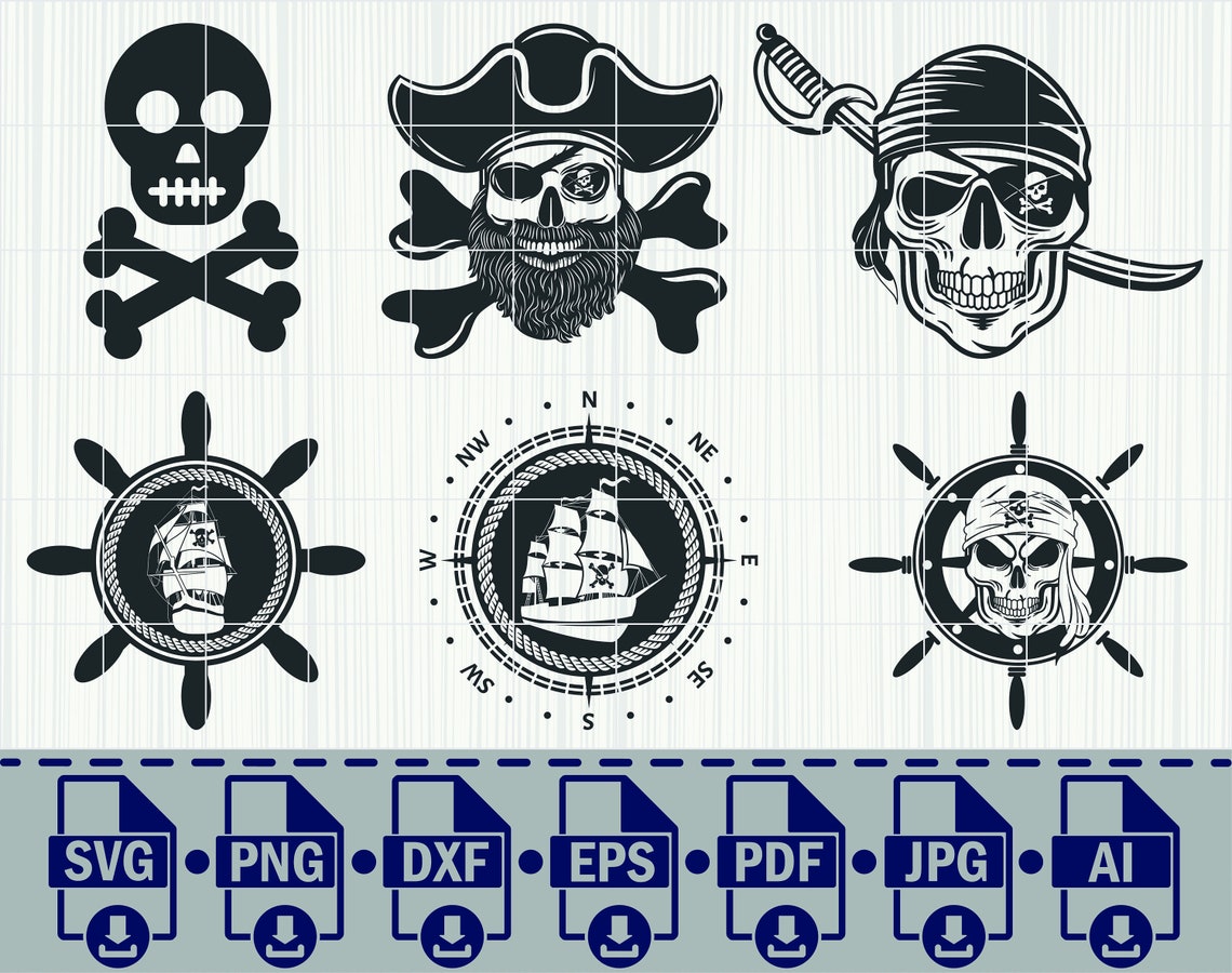 Pirate SVG, Pirate SVG Bundle , Pirate Cut Files , Pirate Silhouette ...