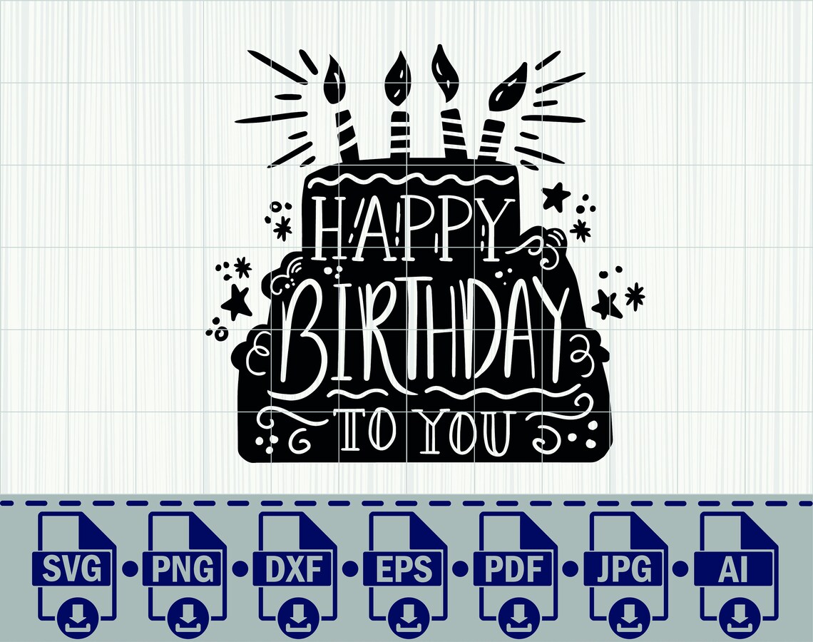 Birthday Cake SVG, Happy Birthday Svg Cut File, Birthday Party Svg ...