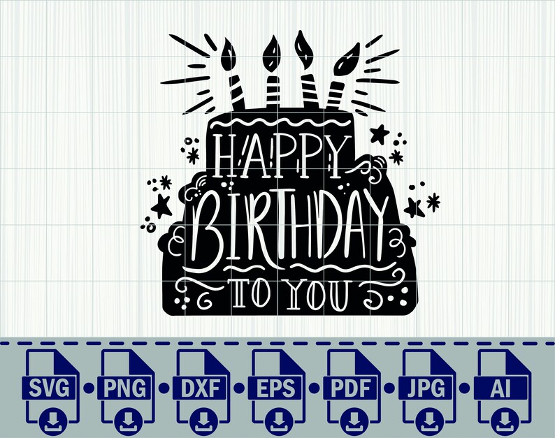 Birthday Cake SVG, Happy Birthday Svg Cut File, Birthday Party Svg ...