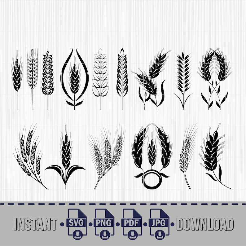 Wheat SVG Cut File, Grain Cricut, Wheat Silhouette, Grains SVG, Wheat ...
