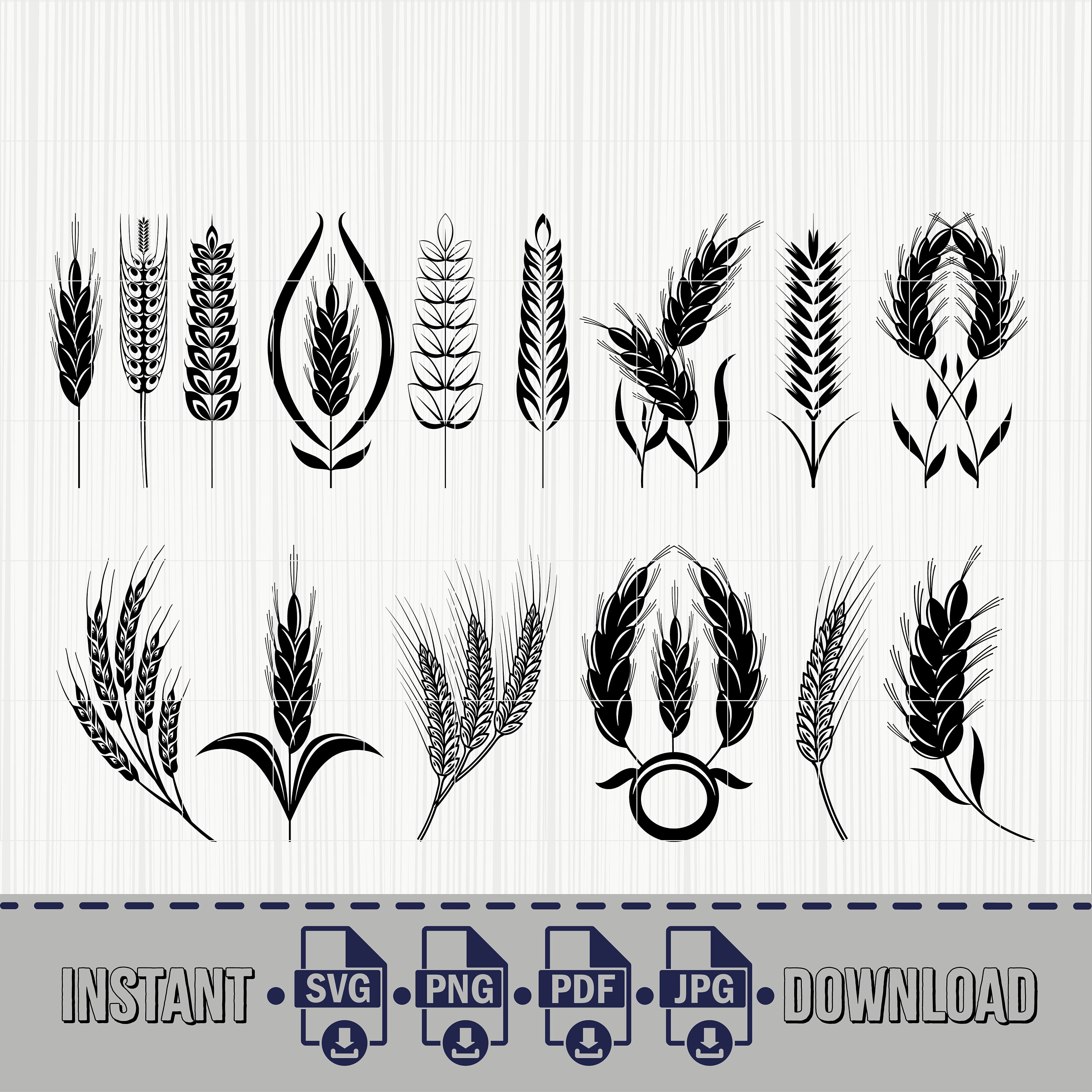 Wheat SVG Cut File, Grain Cricut, Wheat Silhouette, Grains SVG, Wheat ...