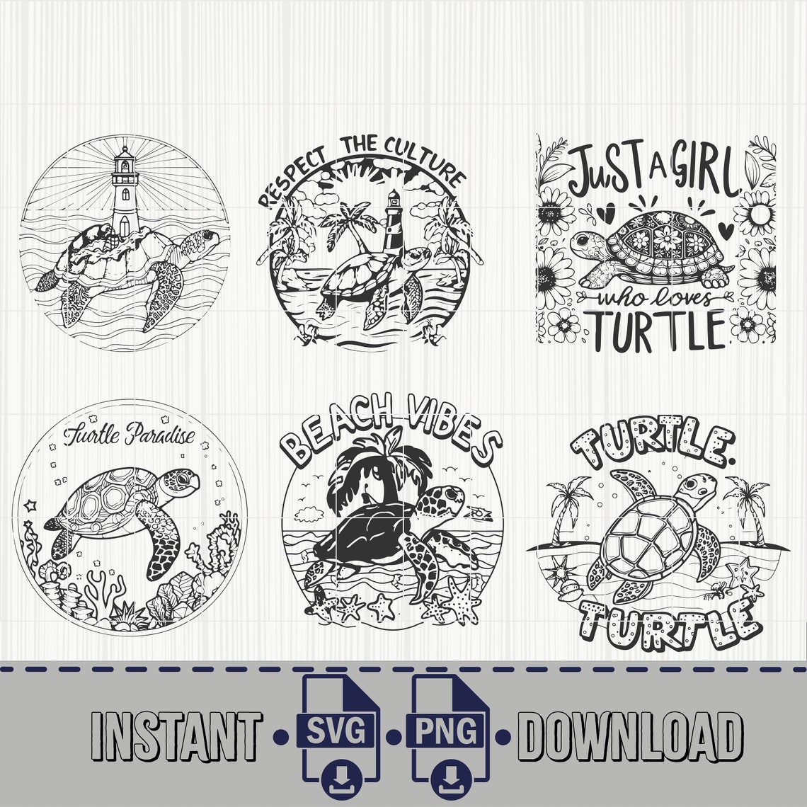 Turtle Svg Cut File for Cricut, Sea Turtle Clipart, Turtle Vector ...