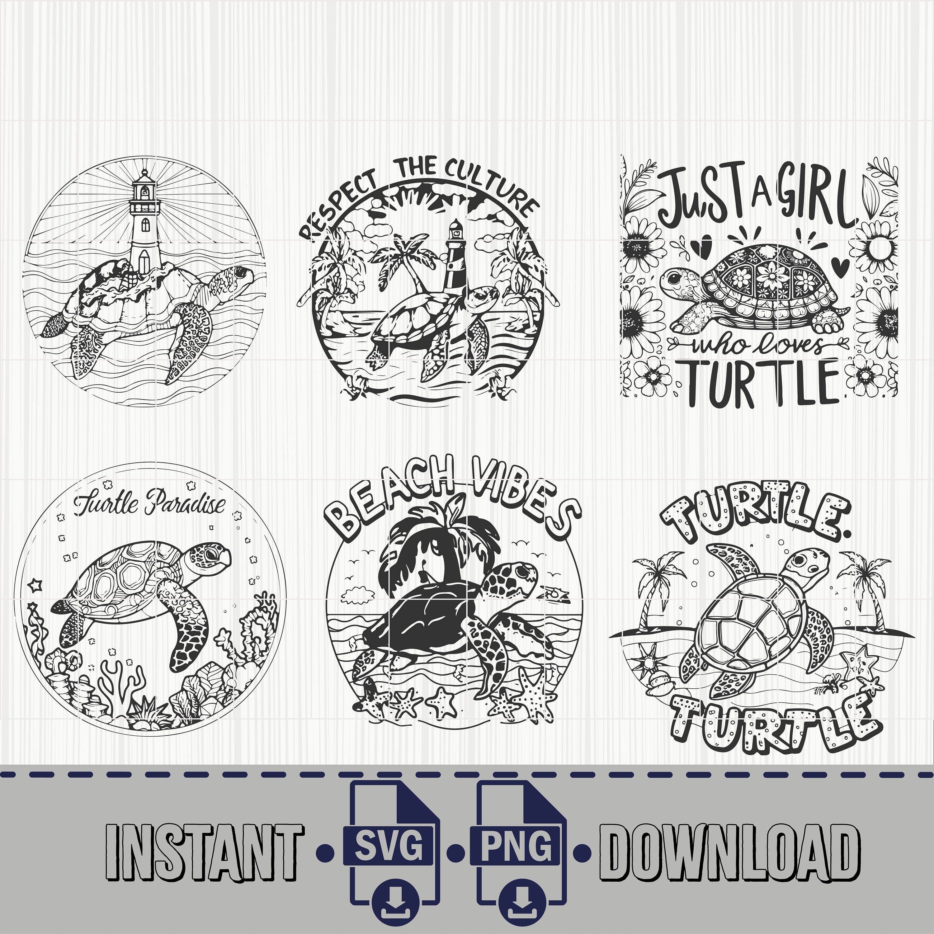 Turtle Svg Cut File for Cricut, Sea Turtle Clipart, Turtle Vector ...