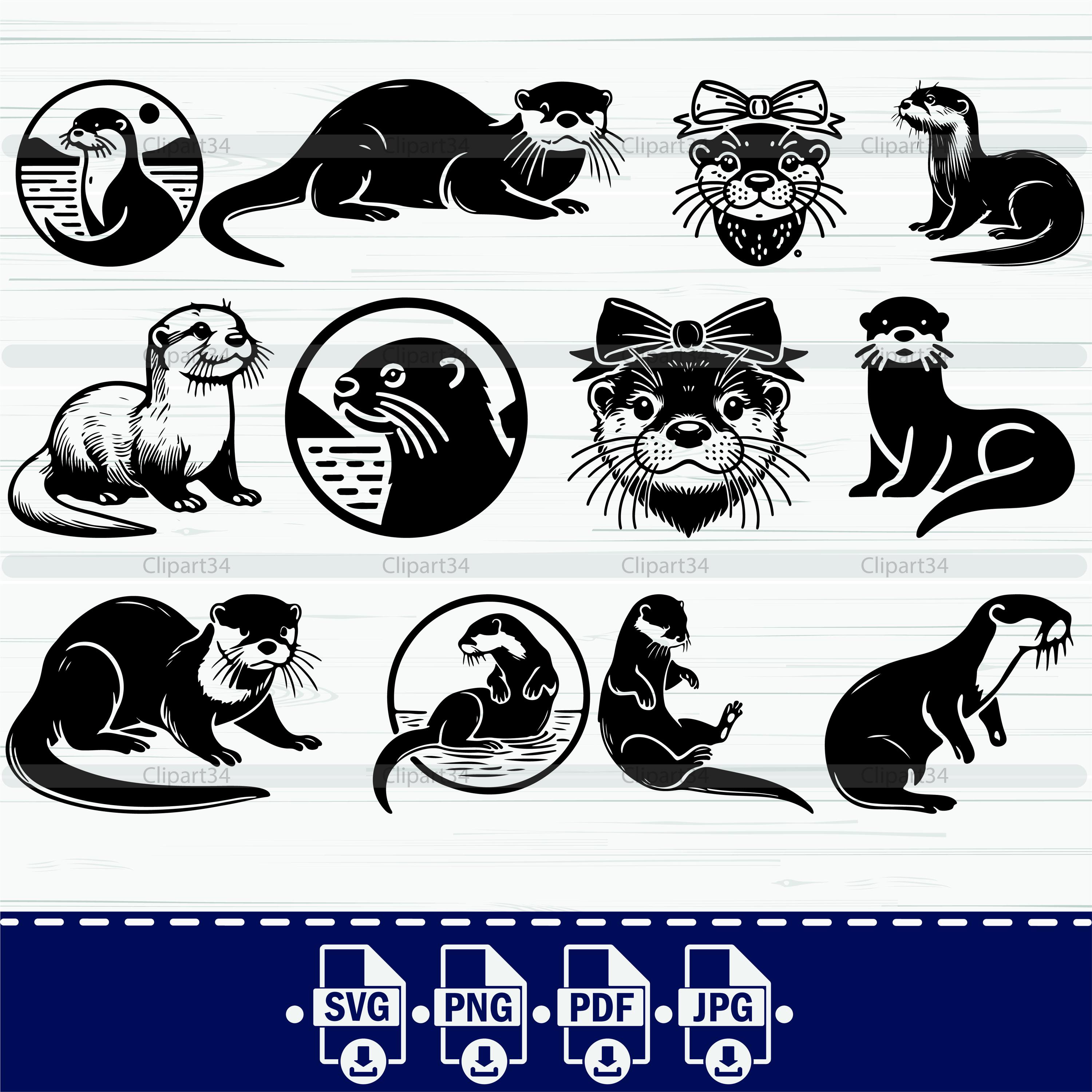 Otter Svg Png Bundle, Otter Svg, Otter Clipart Png, Otter Silhouette ...