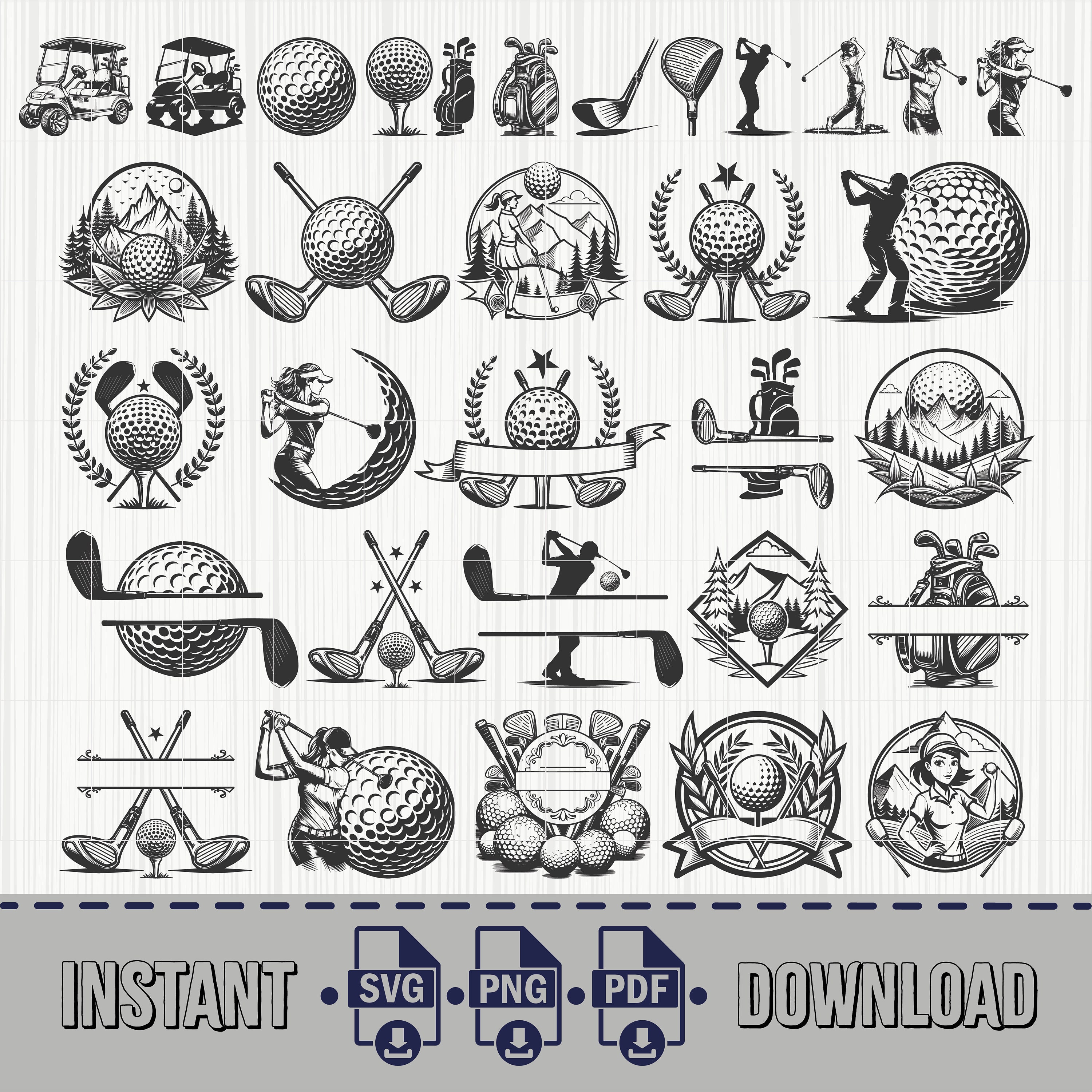 Golf Svg Bundle, Golf Monogram Svg, Split Monogram Svg, Golf Name Frame ...
