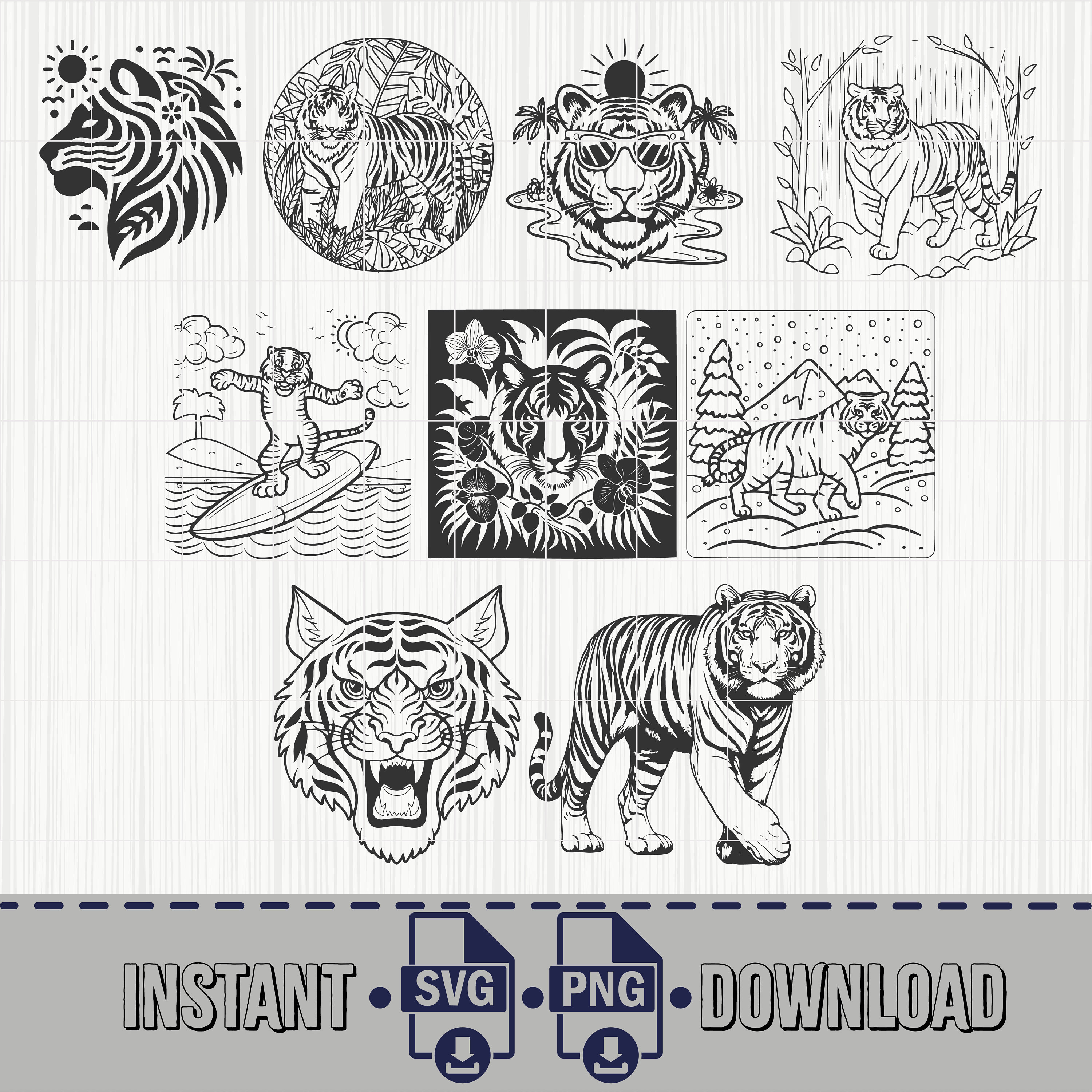 Tiger SVG File, Tiger With Flowers SVG, Floral Tigers Svg, Tiger Cut ...