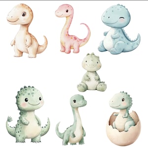 Watercolor Dinosaur Clipart Set, Baby Dino PNG Bundle (72 Files) - Etsy
