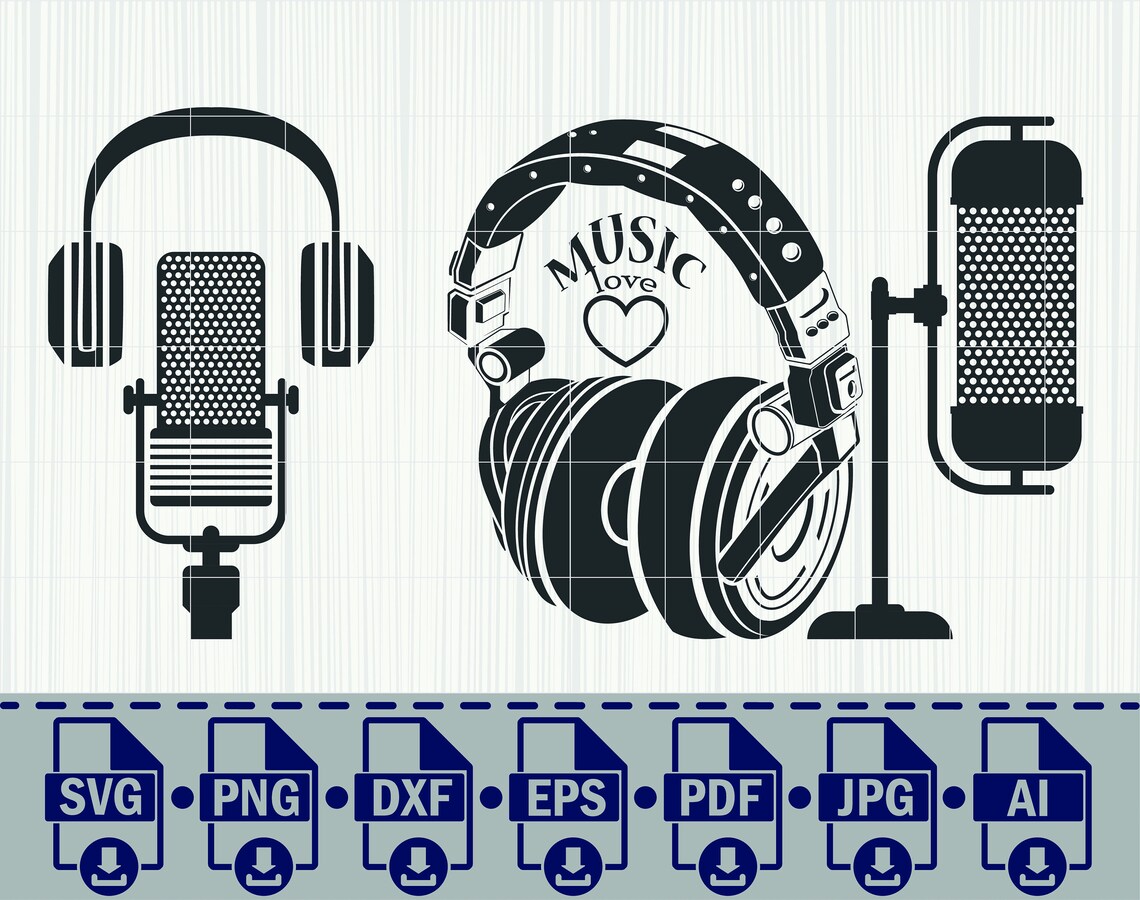 Microphone Svg File, Music Svg, Microphone Cut File, Microphone Clipart ...