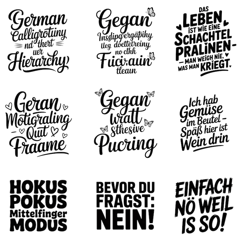 German Proverbs Clipart Bundle, Funny German Sayings (digital Download ...