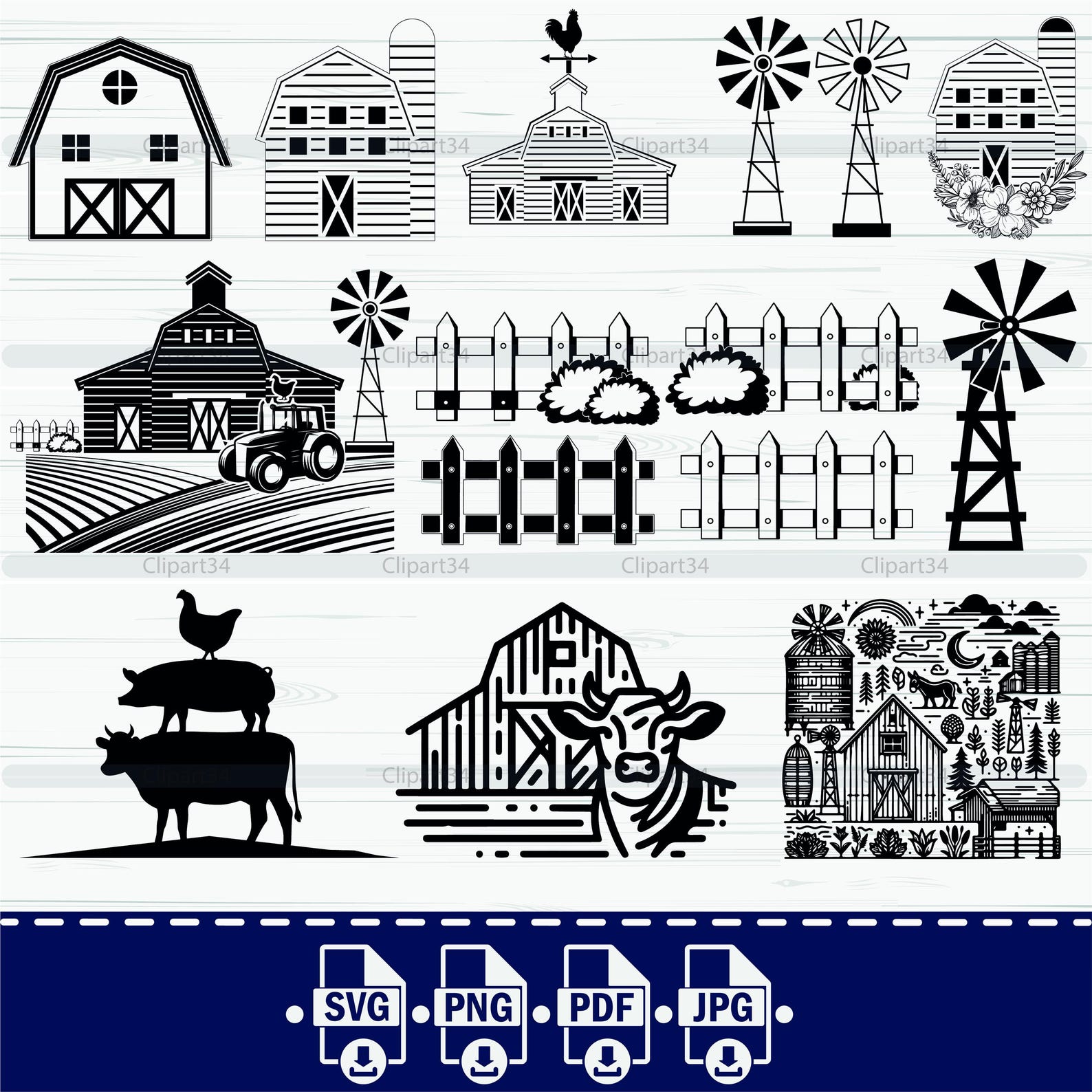 Floral Barn SVG File, Barn With Flowers Svg, Farmhouse Svg File, Farm ...