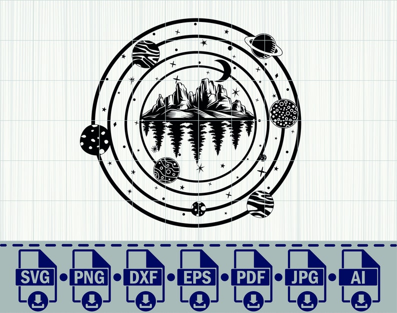 Geometric Mountain Svg Bundle, Hand Drawn Geometric Landscape, Outdoor ...