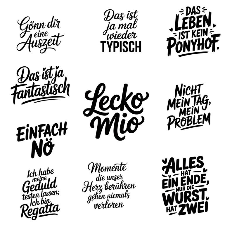German Proverbs Clipart Bundle, Funny German Sayings (digital Download ...