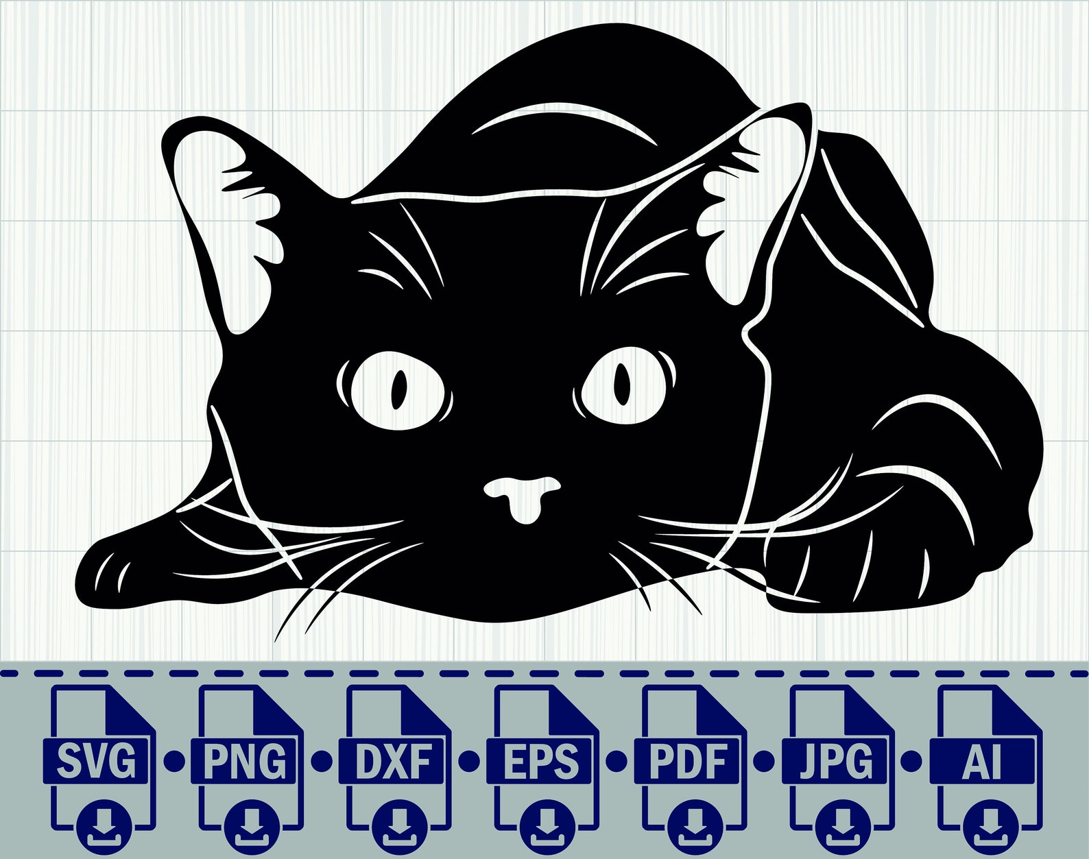 Cat SVG, Black Cat Svg, Peeking Cat Clipart, Peeping Cat SVG, Hallowen ...