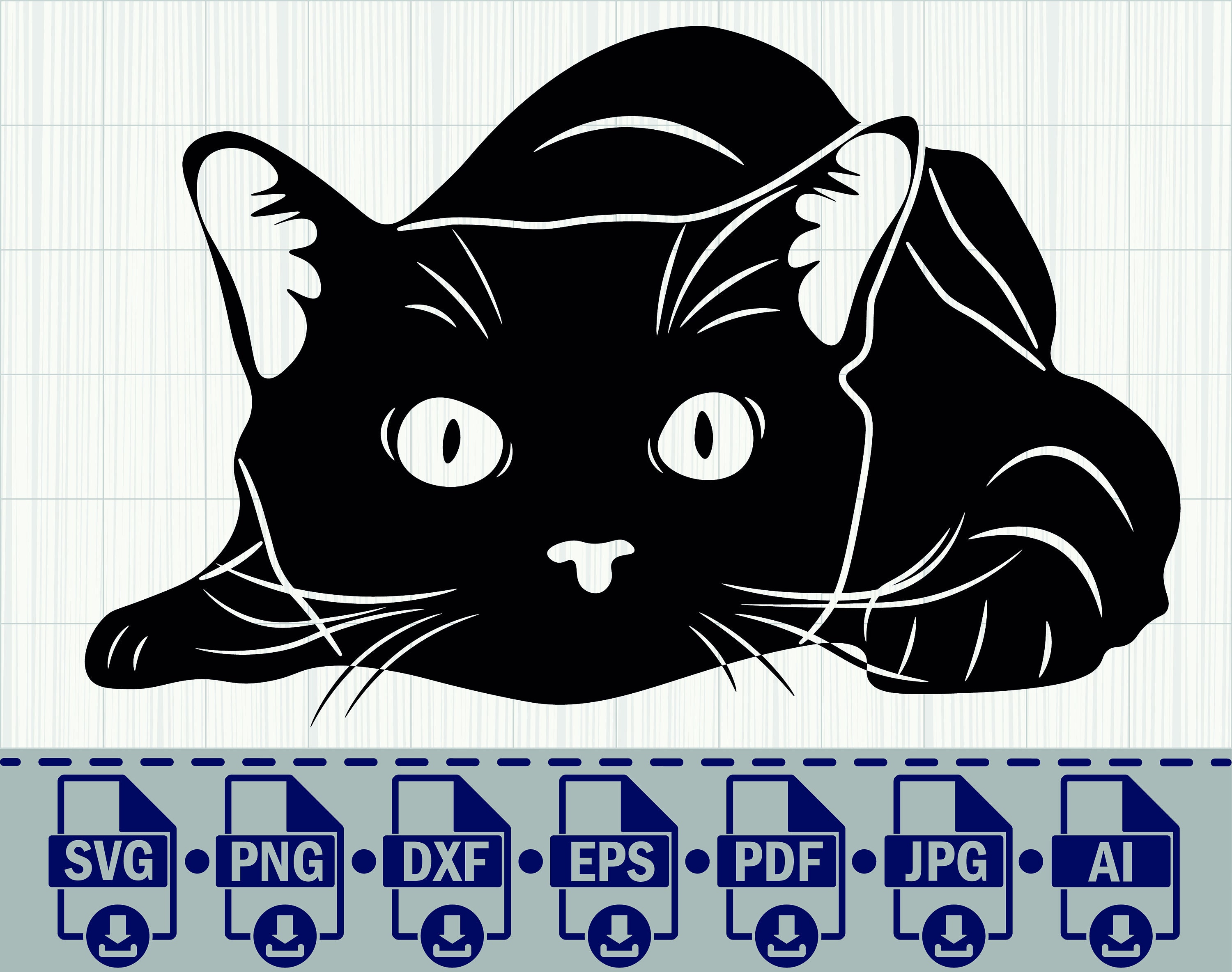 Cat SVG, Black Cat Svg, Peeking Cat Clipart, Peeping Cat SVG, Hallowen ...