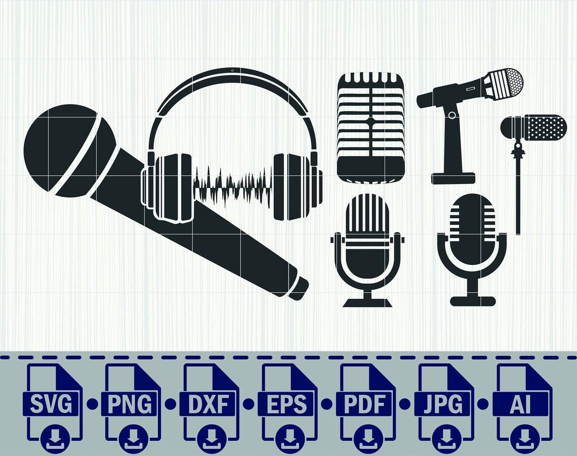 Microphone Svg File, Music Svg, Microphone Cut File, Microphone Clipart ...