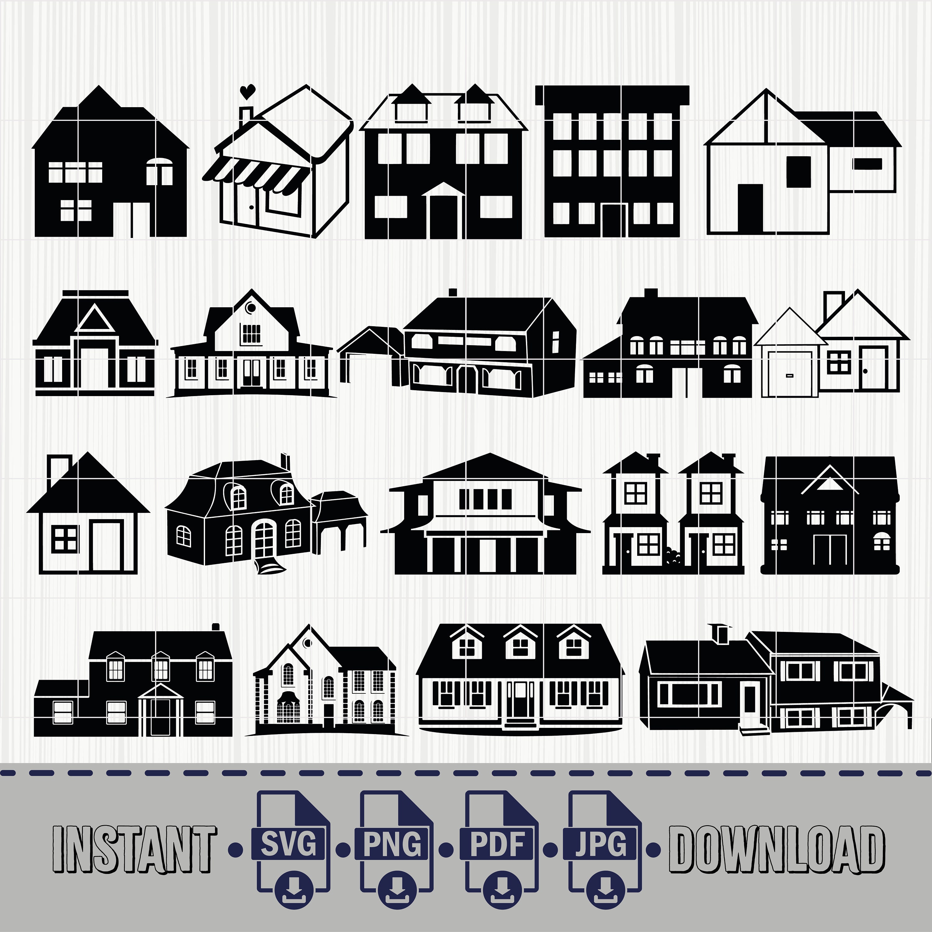 House SVG Bundle, Home Svg, House Clipart, House Png, House Vector ...