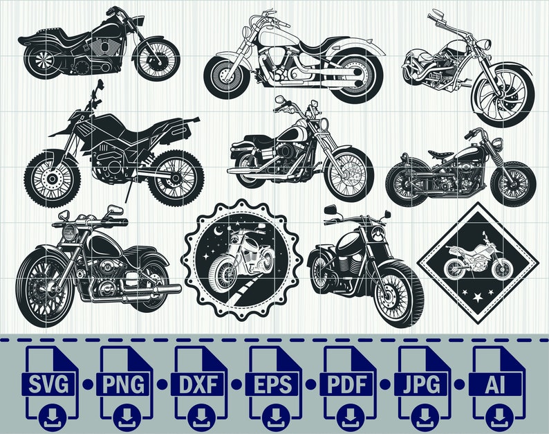 Motorcycle Svg Bundle1 Motor Bike Svg Motorcycle Cut Files - Etsy
