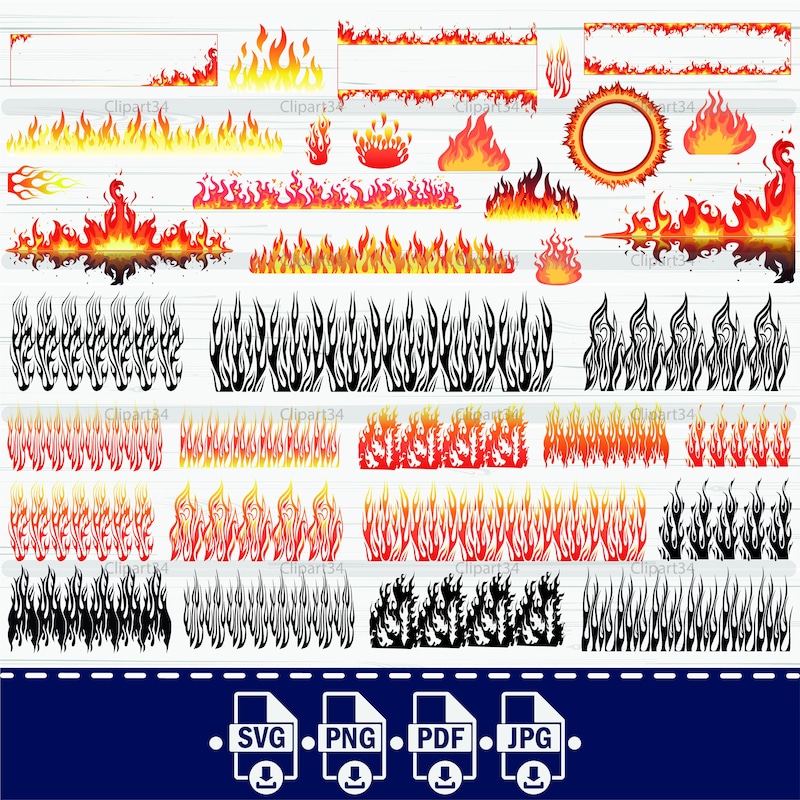 Flame Svg - Etsy
