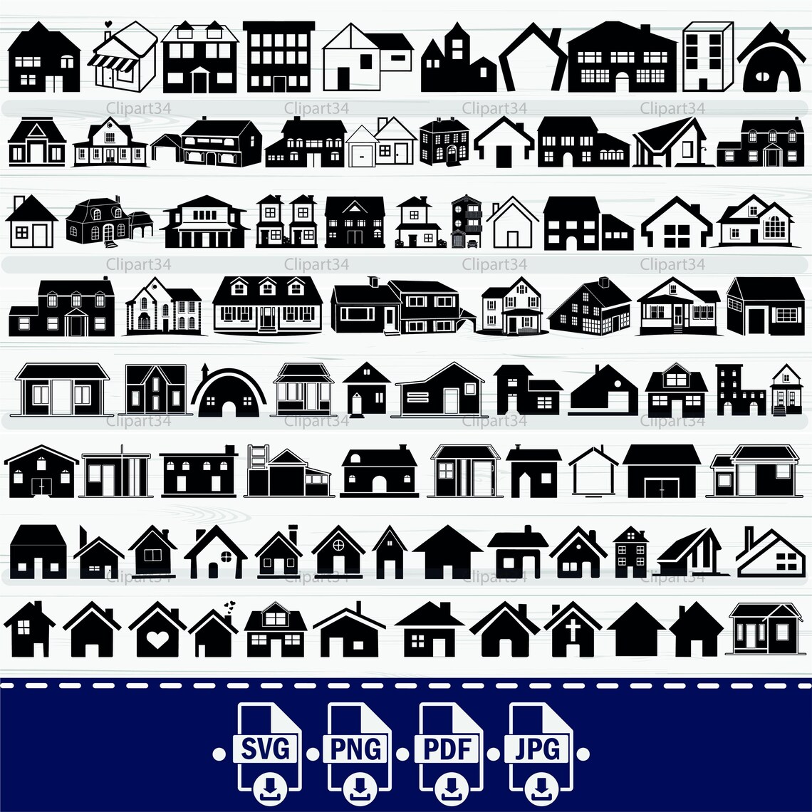 House SVG Bundle, Home Svg, House Clipart, House Png, House Vector ...