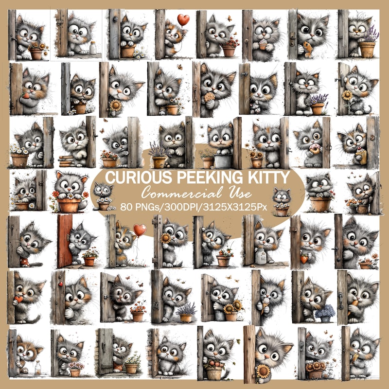 Kawaii Clipart Peeking - Etsy