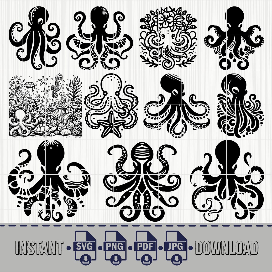 OCTOPUS SVG Bundle, Octopus Svg, Kraken Svg, Sea Monster Svg, Octopus ...