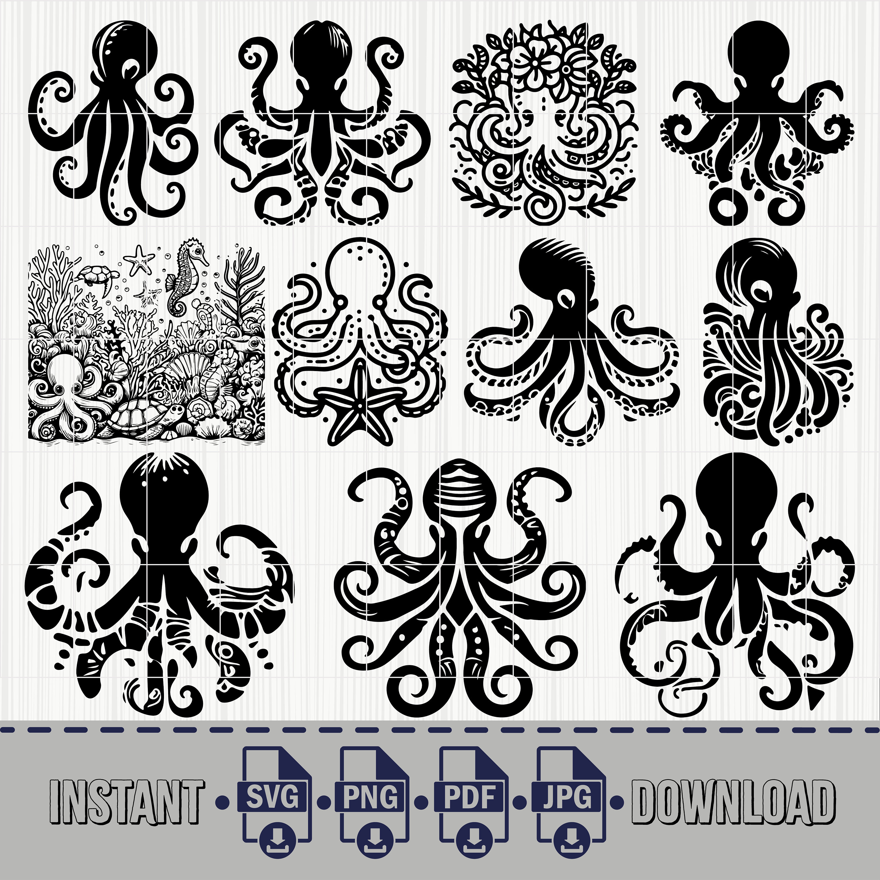 OCTOPUS SVG Bundle, Octopus Svg, Kraken Svg, Sea Monster Svg, Octopus ...