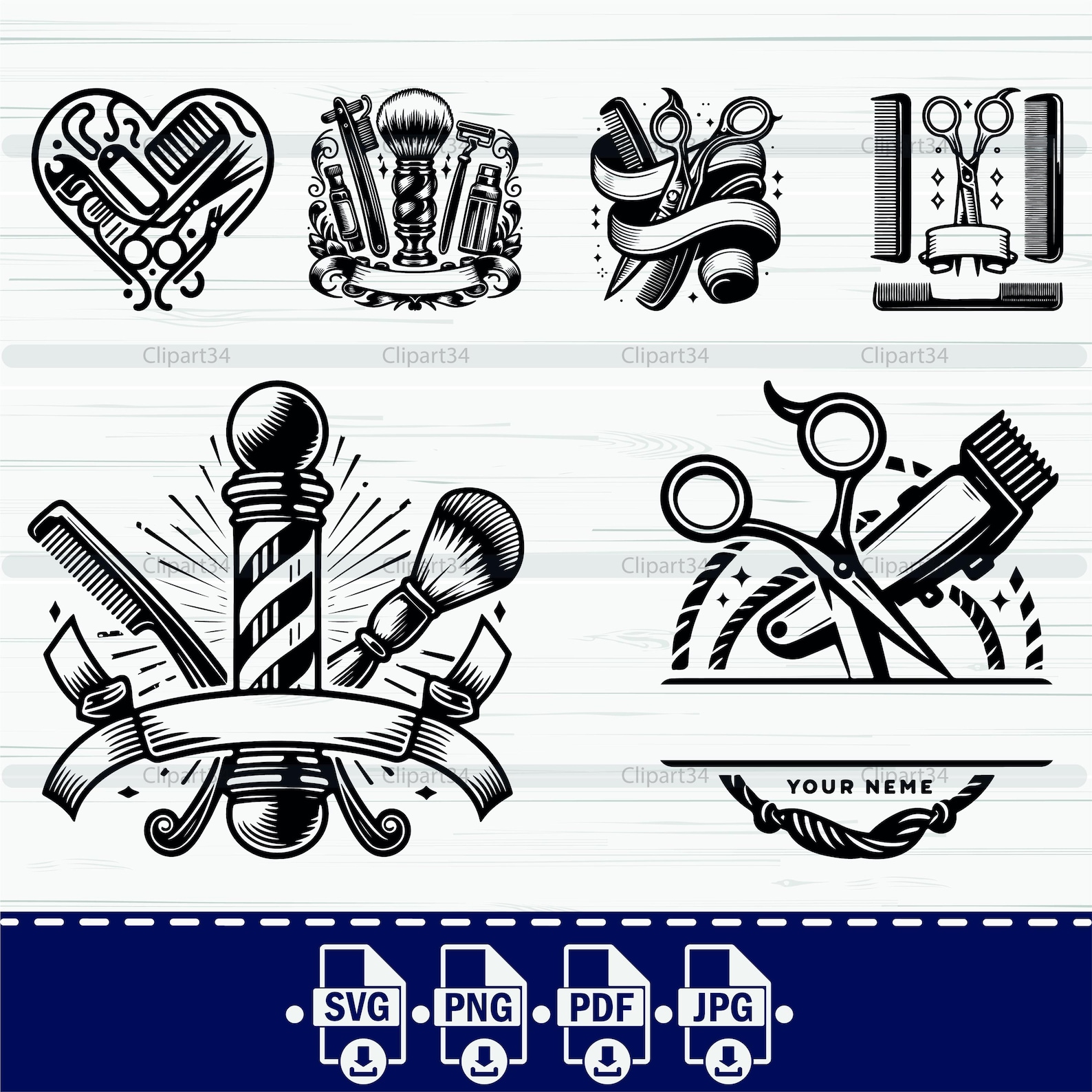 Barbershop Tools Svg, Barber Svg, Barber Gear Svg, Hair Stylist Svg ...