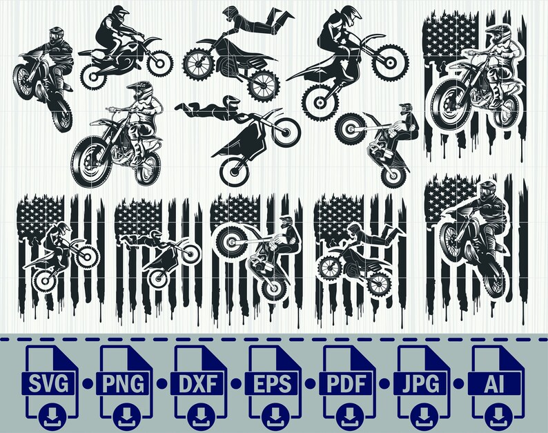 Motocross Rider Svg Dirt Bike Svg US Motocros Svg Cut File - Etsy