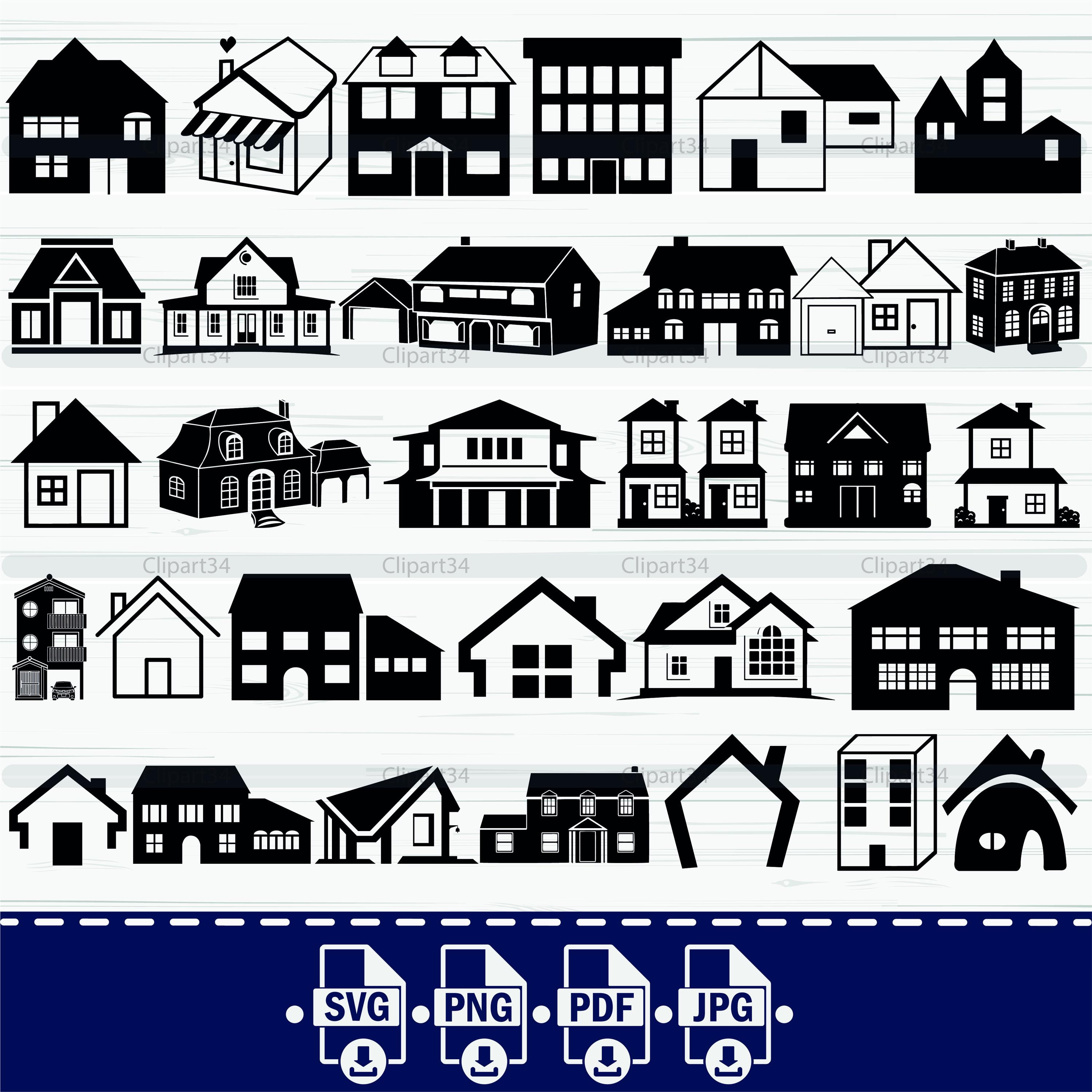 House SVG Bundle, Home Svg, House Clipart, House Png, House Vector ...