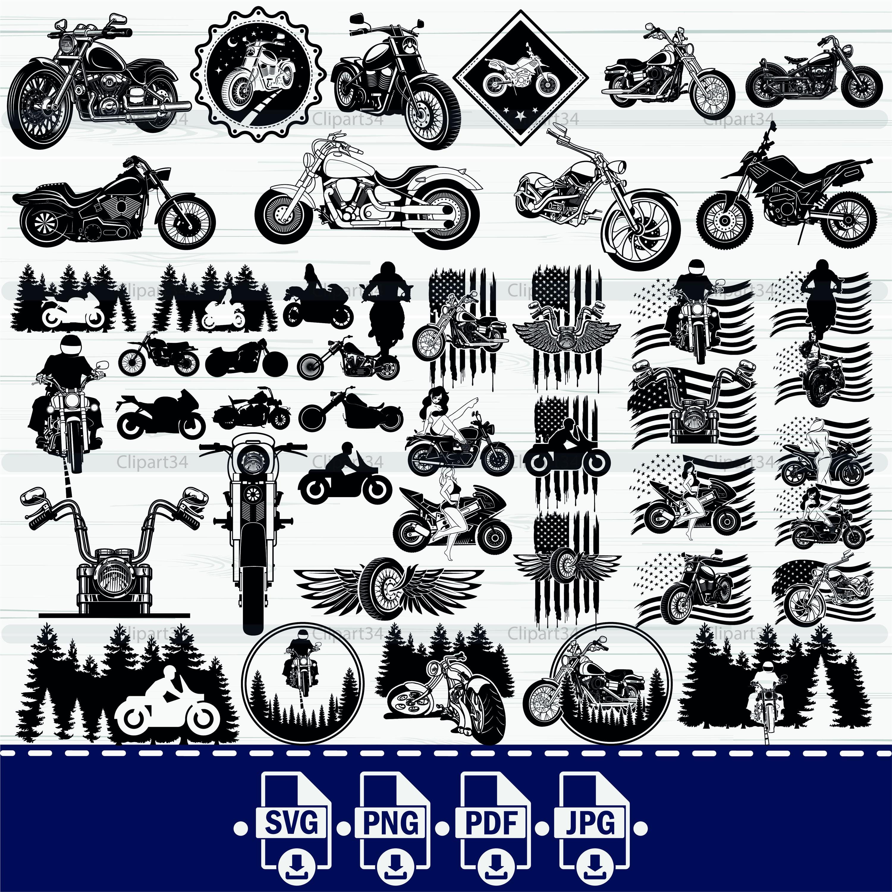 Motorcycle SVG Bundle,#2, Motor Bike Svg, US Motorcycle SVG, Motorcycle ...
