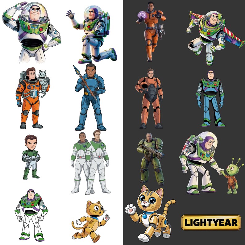 Buzz Lightyear Clipart: Watercolor Space Ranger PNG Set (93 Files ...