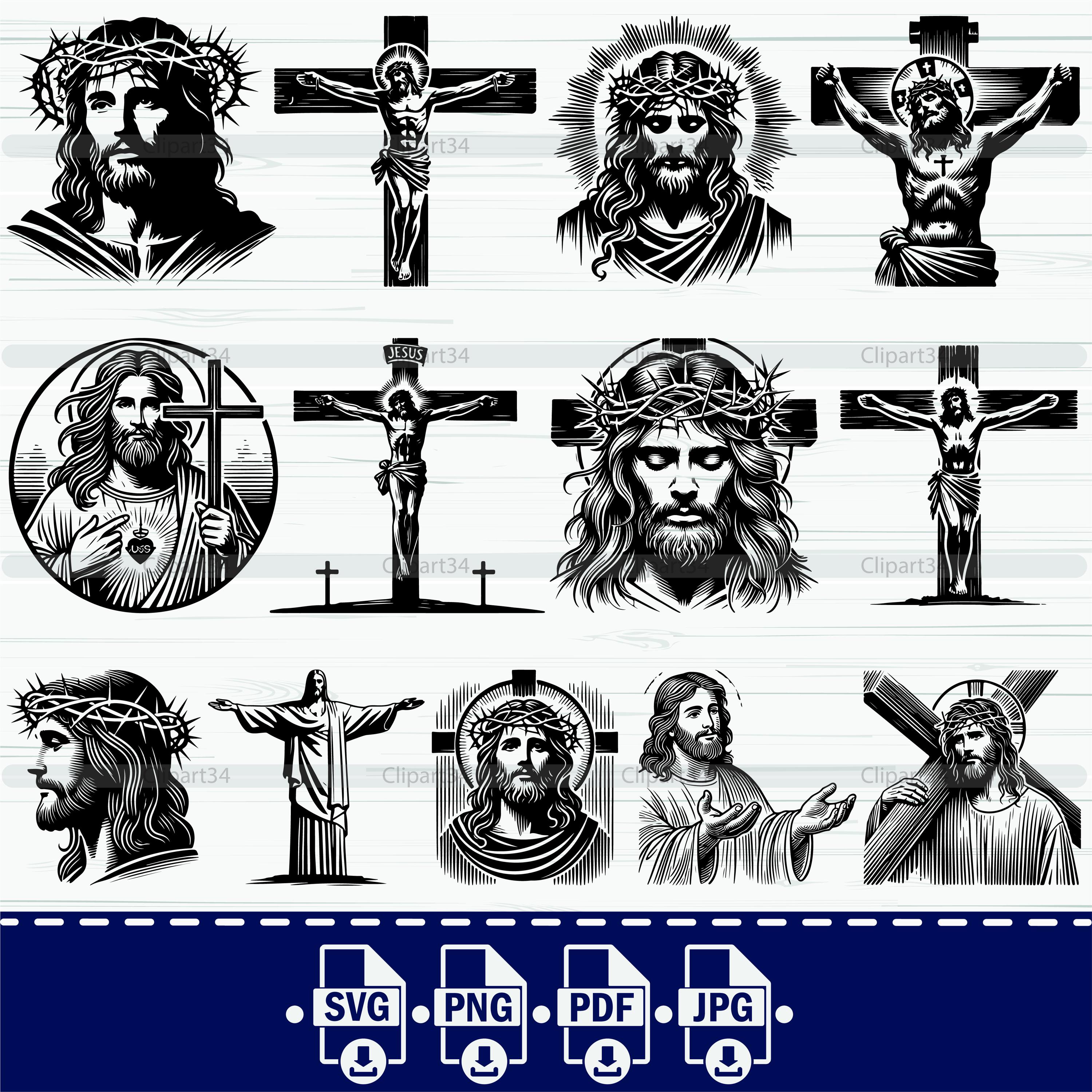 Jesus Christ Bundle, Jesus Christ SVG, Jesus Christ Png, Jesus Christ ...