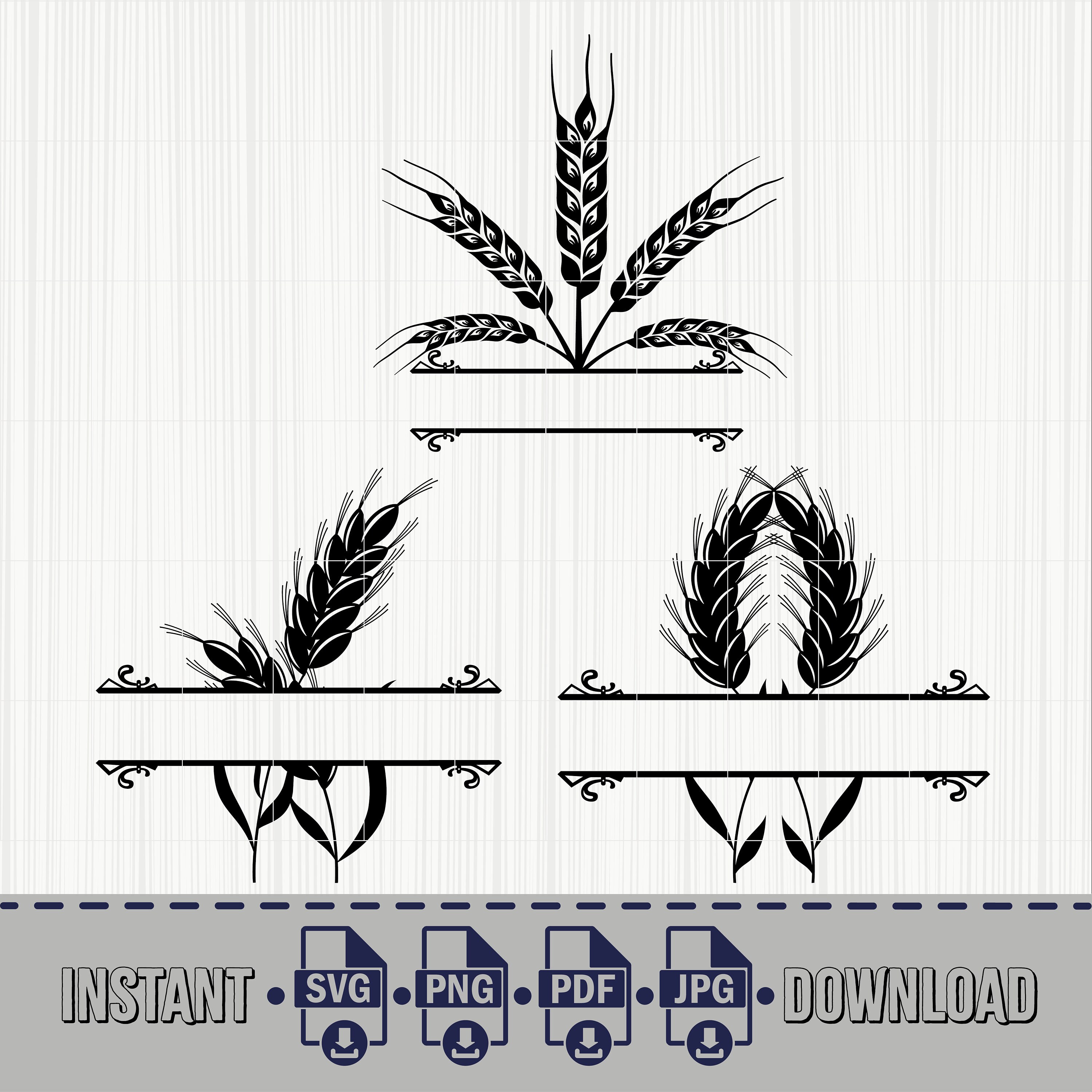 Wheat SVG Cut File, Grain Cricut, Wheat Silhouette, Grains SVG, Wheat ...