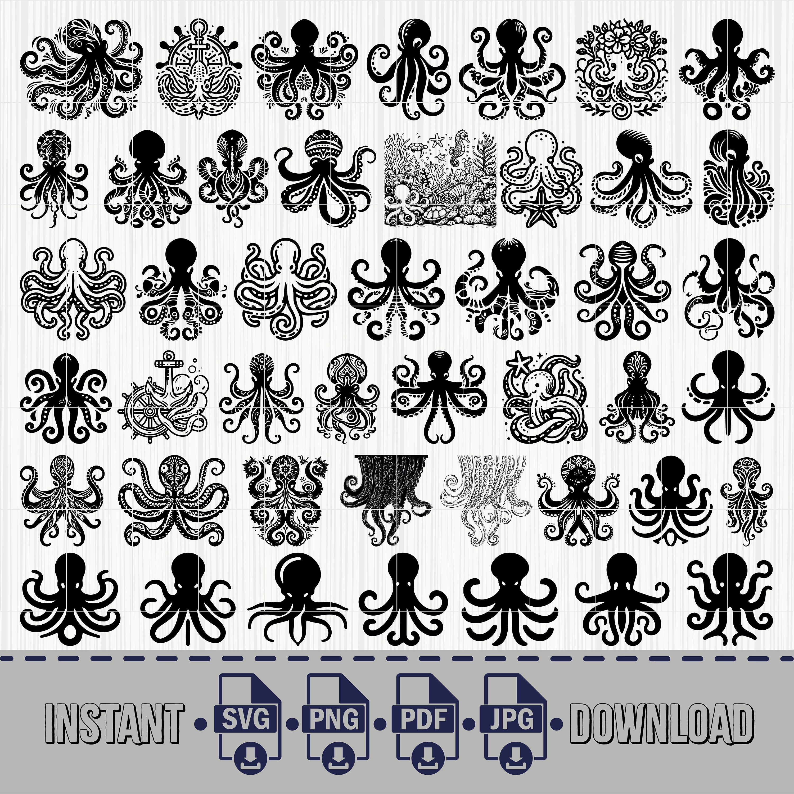 OCTOPUS SVG Bundle, Octopus Svg, Kraken Svg, Sea Monster Svg, Octopus ...